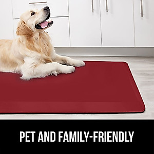 GORILLA GRIP Cushioned Anti Fatigue Mats for Kitchen Floor, Ergonomic Standing Office Desk Mat, Waterproof Scratch Resistant Pebbled Top, Supportive Comfort Padded Foam Rugs, 20x32, 3/4" Thick, Red
