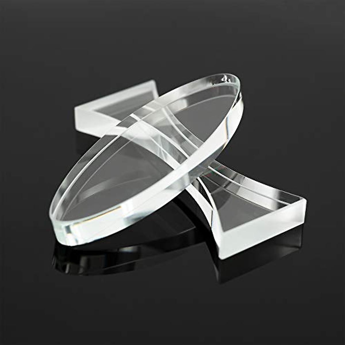 StayMax Concave Convex Lens Set Optical Glass Lens for Physics Teaching 2 Pack