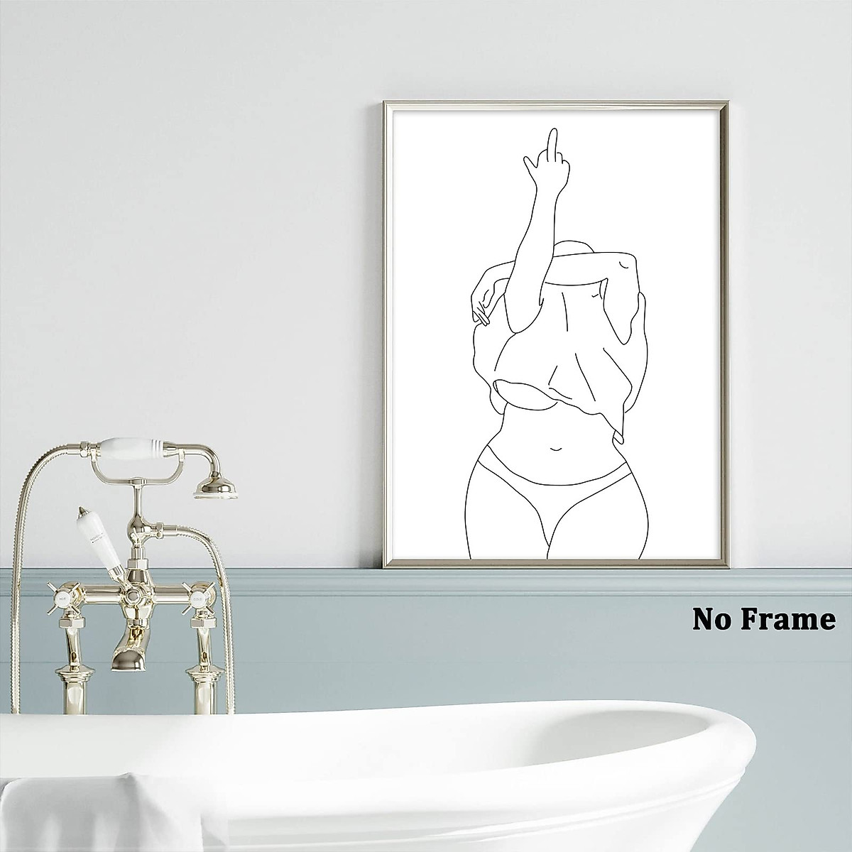Minimalist Line Wall Art Line Silhouette Painting Woman Outline Art Body Line Art Black And White Line Artwork Line Gesture Canvas Modern Minimalist Abstract Line Art Woman Print 16x24inch No Frame