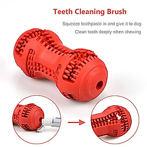 Ousiya Dog Chew Toys Aggressive Chewers - Puppy Teething Chew Toy Extra Durable Dog Toys for Small Medium Large Breeds Include Squeaky Balls Teeth Brush Rubber Chew Toys Interactive Play