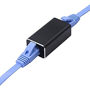 SinLoon RJ45 LAN Coupler Adapter Surge Thundering Protector Gigabit 1000Mbs Ethernet Extender Connector for Cat7 Cat6 Cat5e Female to Female (Black)