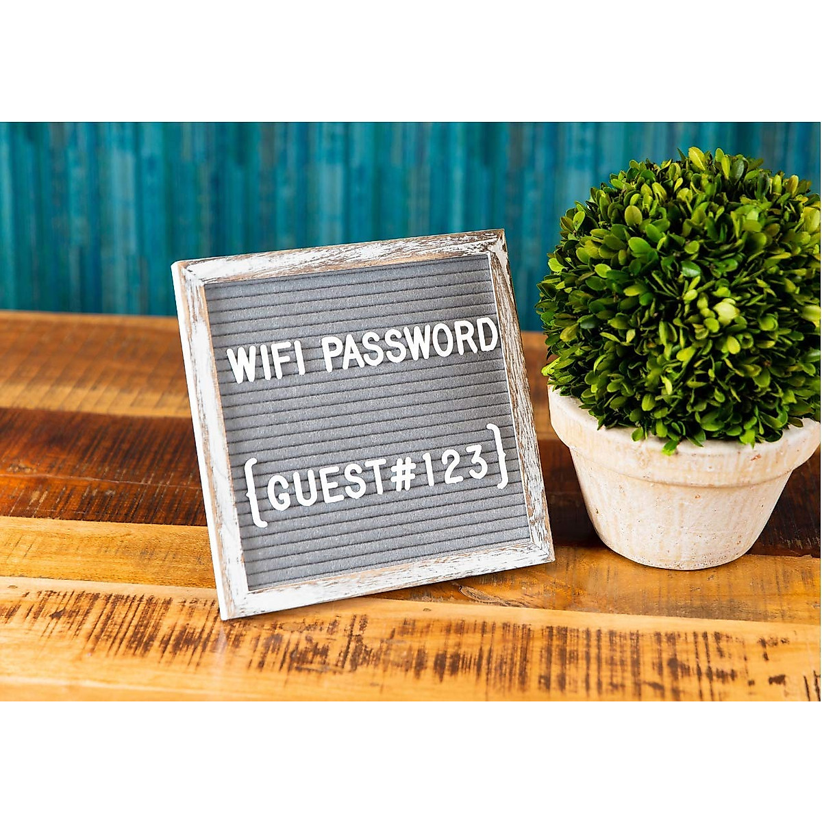 Letter Board 10x10 Rustic Gray | +690 PRE-Cut Letters +Stand +Upgraded Wooden Sorting Tray | Farmhouse Felt Letterboard with Cursive Words, Letter Boards, Word Board, Message Board, Changeable Sign