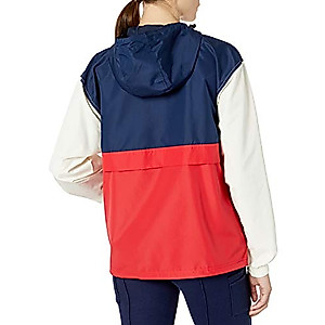 Champion womens Champion Packable Athletic Navy/Chalk White/Scarlet Xs Jacket, Athletic Navy, X-Small US