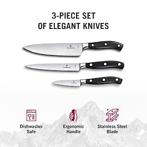 Victorinox 7.7243.3 Forged 3-Piece Chef's Knife Set, 8 Inch, Black