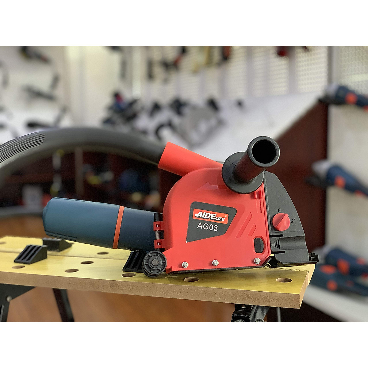 Aidelife Angle Grinder Dust Collection Attachment for Double-Cut Saw,Wall Chaser Dust Shroud 5 inch