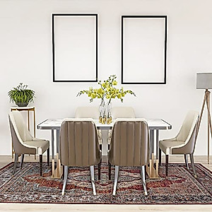 TEWWET Area Rug 5'x7', Non Slip Boho Rugs with Rubber Backing, Machine Washable Vintage Rugs for Living Bedroom Accent Area Carpet