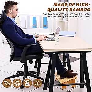 Foot Rest Under Desk, Desk Footrest Nursing Stool Wood Slanted Foot Rest Nonslip Wooden Step Stool Chair Portable for Adults, Office Home Kitchen Bedroom Living Room Bathroom