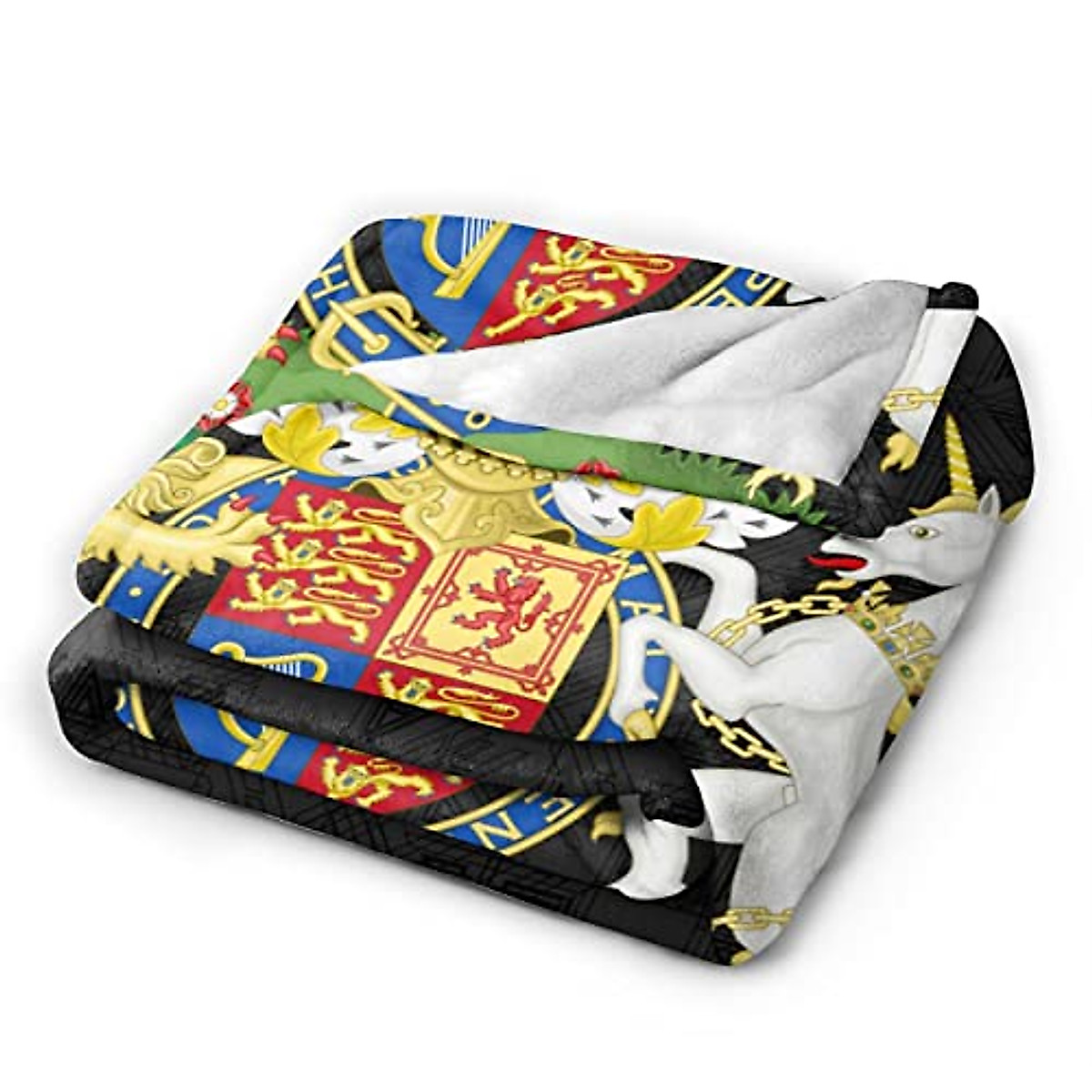 Royal Coat of Arms of The United Kingdom Flannel Fleece Throw Blanket ,Softest Super Fluffy Bed Plush Blanket Throw, Sofa Luxury Cozy Couch Blanket 80"x60"