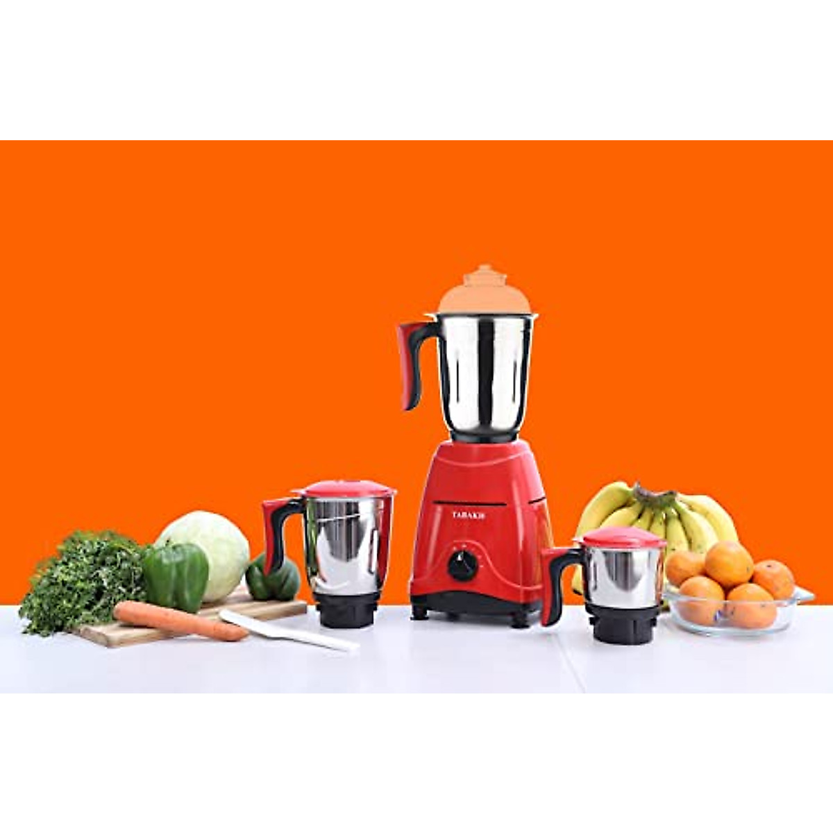 Ckitze Tabakh Indian Mixer Grinder | 650 Watts | 110-Volts Red, 3-Jar, T-Prime