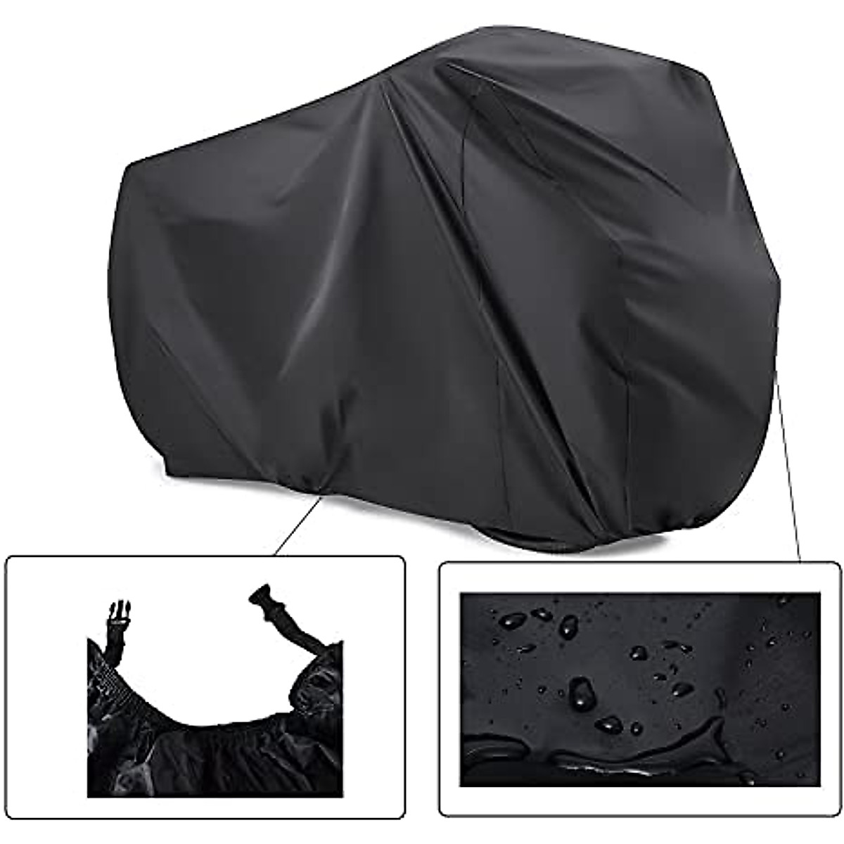 Maveek Bycicle Cover for 2 Bikes Waterproof Cycle Dirt Bike Outdoor Rain Dust Snow Water Wind Sun Resistant UV Protection Winter Summer Cold All Weather Indoor Garage Storage Road Mountain Bike(Black)