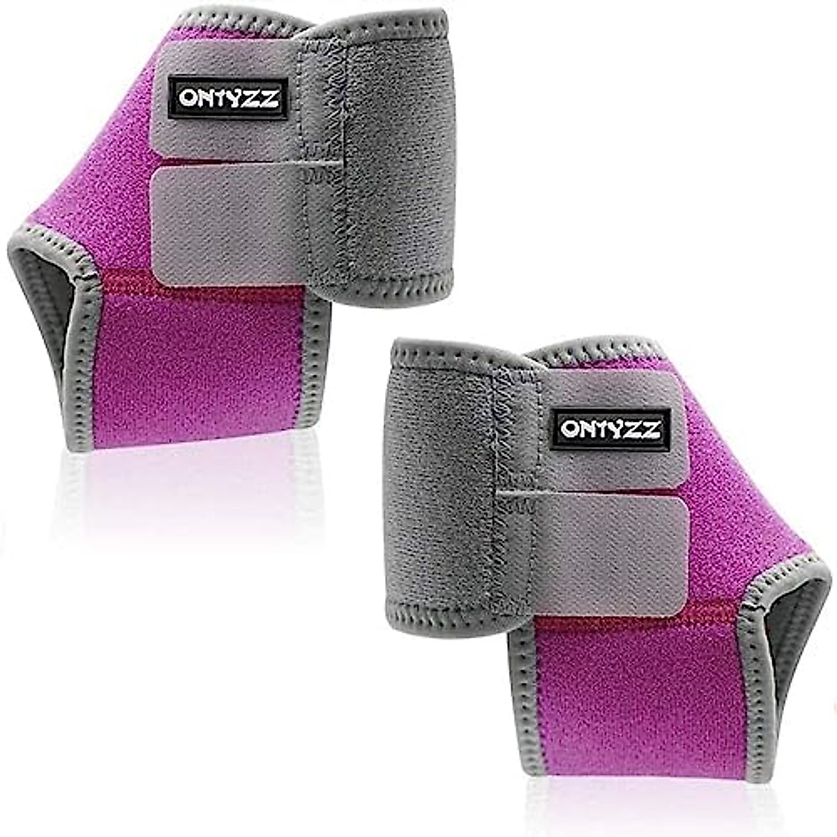 ONTYZZ 1 Pair Kids Ankle Brace Ankle Compression Sleeve Adjustable Ankle Support Brace for Football Basketball Dancing Pink/M