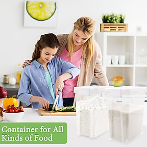 Tight-Lock Rice Container 15 Lbs - Airtight Flour Container with Scoop - Food-Grade Plastic Food Storage Container for Cereal, Sugar - Dry Food Dispenser for Kitchen, Pantry Organizers and Storage