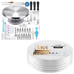 Kootek 177 Pcs Cake Decorating Kits and Cake Boards Drum 12 Inch