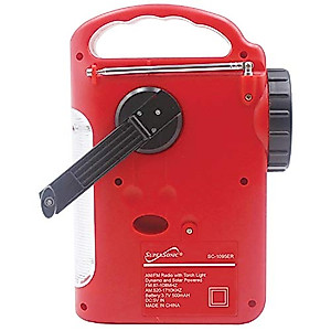 Supersonic SC-1095ER 5-Way Emergency Solar/Hand Crank Radio with Flashlight