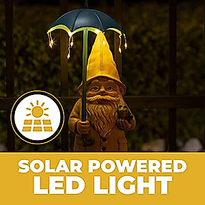 VP Home Rain Slicker Gnome Solar Powered LED Outdoor Decor Garden Light