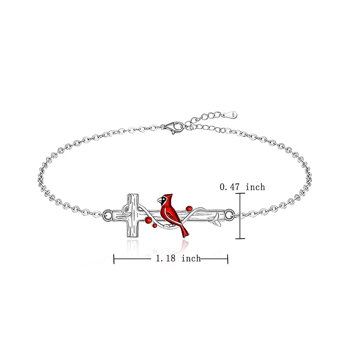 Cross Red Cardinal Bracelet for Women Memorial Cardinal Appear When Angels Are Near Cardinal Bracelets Cute Bird Sympathy Jewelry Gifts for Loss of Loved One