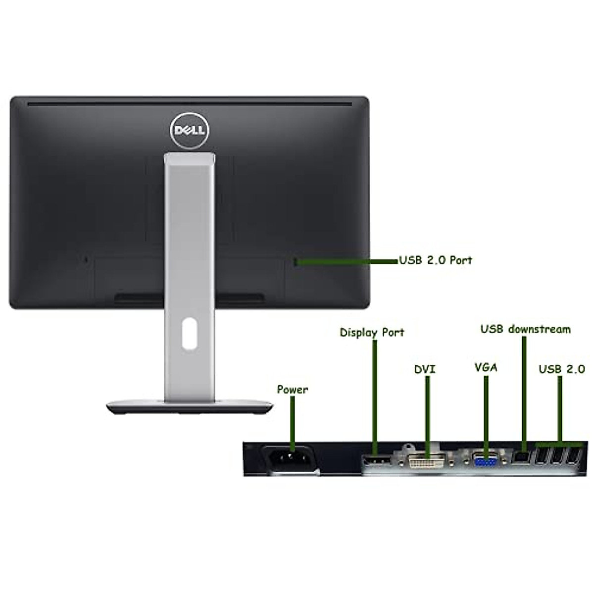 Dell P2214HB Full HD 22 inch LED Backlit Monitor, VGA, Display Port, DVI, 16.7 Million Colors, 178 Degree Viewing Angle, Upto 76/60 Hz Horizontal and Vertical Refresh Rate (Renewed)