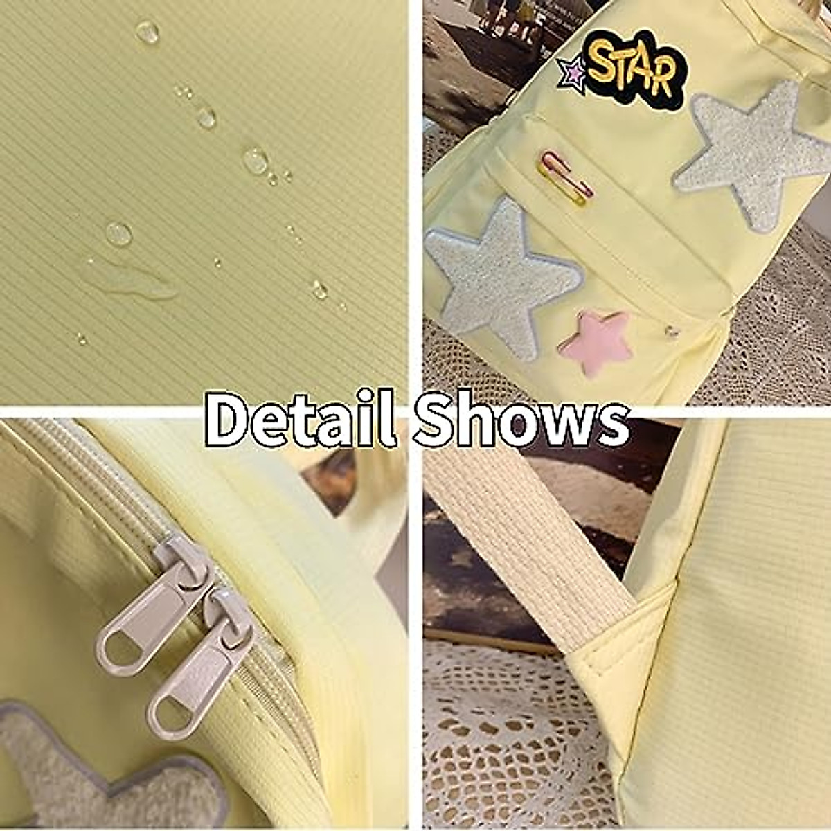 STRGZR Kawaii Cute Backpack, Aesthetic Y2K Retro Star Graphic Harajuku Backpack Laptop Backpack Travel Casual Daypack (Pink)