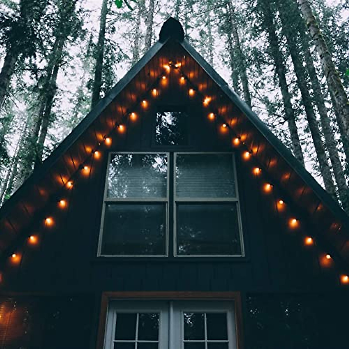 Brightown Outdoor String Lights 25FT G40 Globe Patio Lights with 27 Edison Glass Bulbs(2 Spare), Waterproof Connectable Hanging Light for Backyard Porch Balcony Party Decor, E12 Socket Base, Black