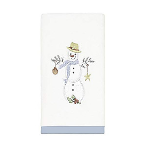 Avanti Linens Coastal Snowman Collection, Hand Towel, White