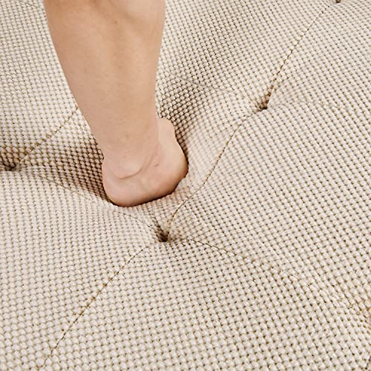 THSUPER Sectional Sleeper Sofa with Pull Out Bed and Storage Chaise, U Shape Sectional Sofa Bed, Oversized Sectional Sleeper Couch for Living Room Beige