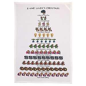 Mistletoe & Co. A Wine Lover's Christmas Kitchen Towel, 18" x 26"