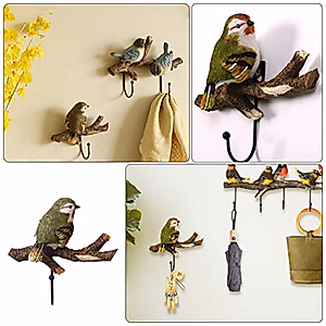 DOITOOL Bird Coat Wall Hook Cast Iron Birds On Branch Hanger Single Hook Cute Hook for Coats Hats Keys Towels Clothes