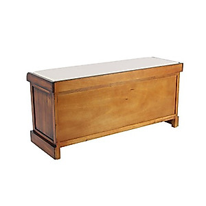 Deco 79 Wood Storage Bench with Upholstered Seat, 42" x 15" x 20", Brown