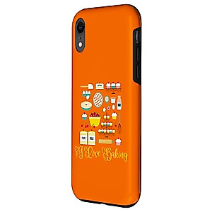 iPhone XR I Love Baking -pretty ingredient list. Yellow Text Case