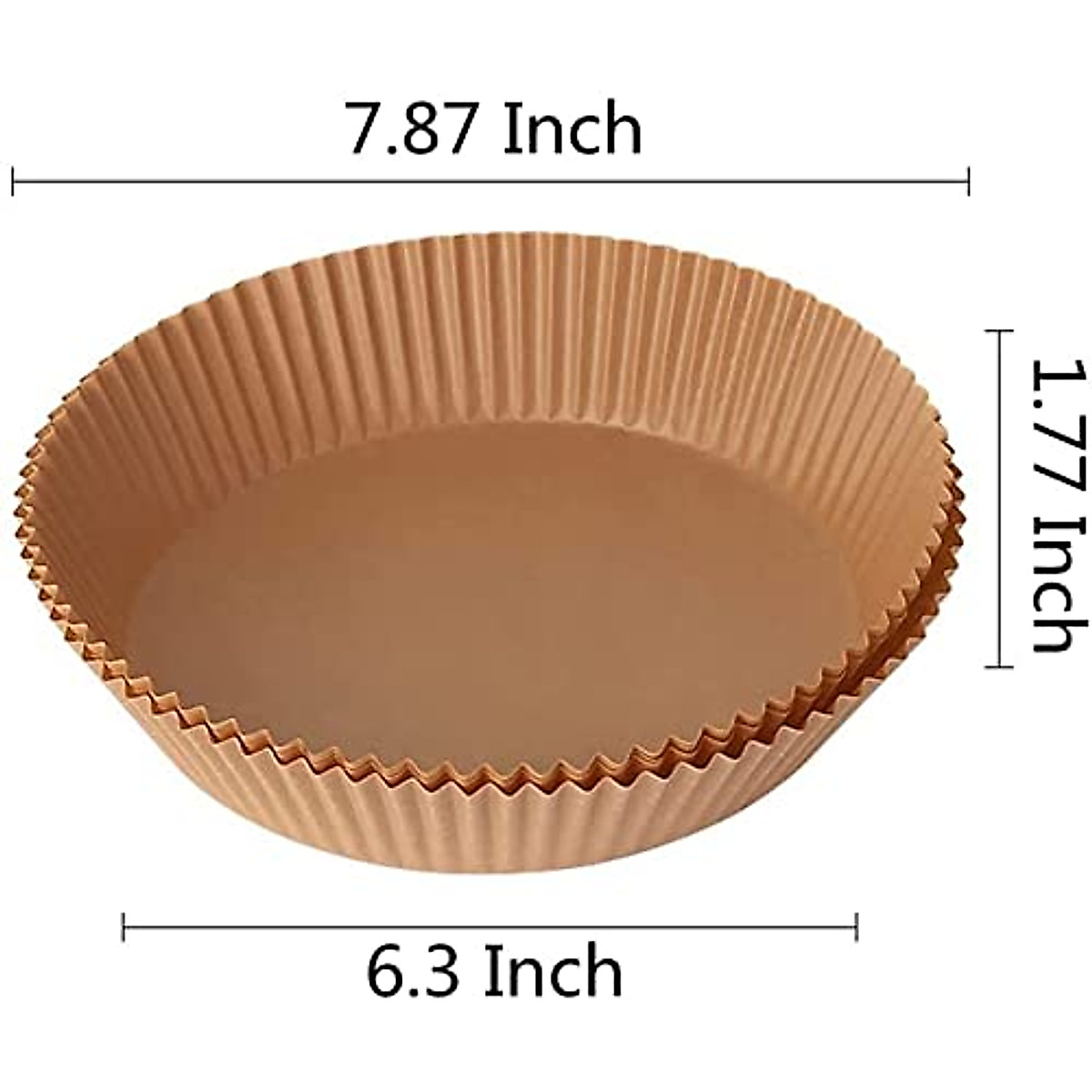 100 PCS Disposable Paper Liner for Air Fryer, Disposable Parchment Liners, Round Baking Paper-Liners for Baking Roasting Microwave (Nature)