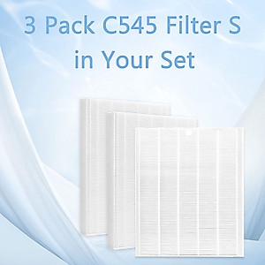 FFsign C545 Replacement Filter S Compatible with Winix C545, P150, B151, Filter for Part NO.1712-0096-00, 3 Pack Filter S