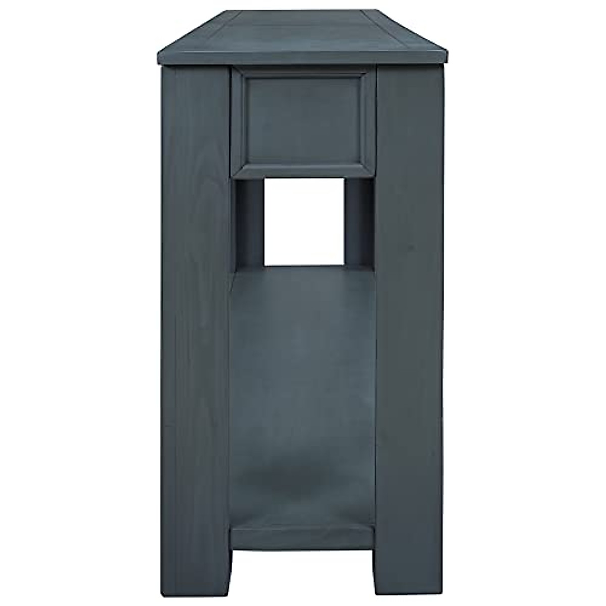 Goohome Rustic Entryway Console Sofa Table with 4 Drawers and Bottom Shelf, Large Storage Space for Living Room Kitchen Hallway Bedroom, Navy