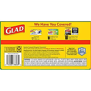 GLAD ForceFlex Tall Drawstring Trash Bags, 13 Gallon White Trash Bags for Tall Kitchen Trash Can, Gain Original Scent to Eliminate Odors, 100 Count - Packaging May Vary