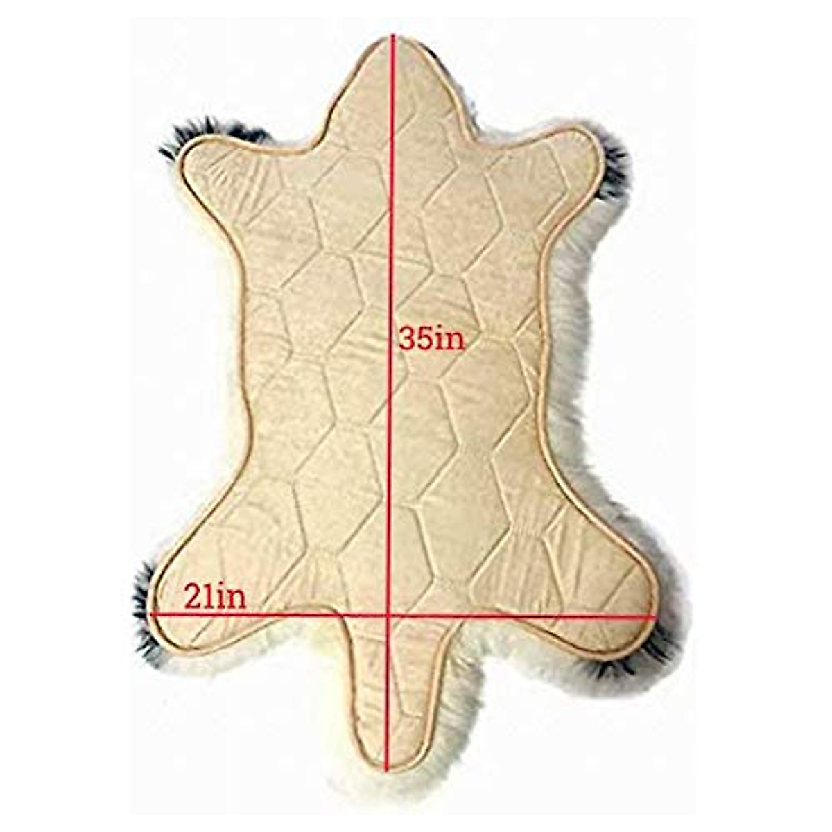 Gracefur Australia Sheepskin Rug Super Soft Cuddly Bear Design Area Rug for Children's Room and Living Room Decorative Carpet Single Pelt (White Bear Rug)