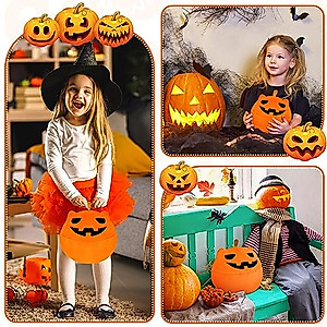 Desdfcer Halloween Stuffed Pumpkin, 8.5in Pumpkin Pillow, Fluffy Stuffed Pumpkin Doll Toy, Halloween Cat Plush, Halloween Stuffed Animal Cat Plushies, Halloween Plush Toys for Kids