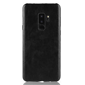 Phone Case for Samsung Galaxy S9 Plus Case, [PU Leather]+[Hard Plastic] for Samsung Galaxy S9 Plus Protector Case, Non-Slip Shockproof for Samsung Galaxy S9 Plus Phone Cover Black