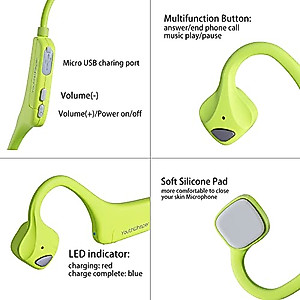 YouthWhisper Bone Conduction Headphones Bluetooth, Open Ear Wireless Headset with Mic, Sweat Resistant Earbuds for Runnig Workout Hiking Running Fitness Walking (Black)