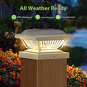 LETMY Solar Post Cap Lights Outdoor, 6 Pack High Brightness Solar Powered Fence Post Cap Lights Outdoor Waterproof for 4x4, 4.5x4.5, 5x5 Posts Fence Deck Patio Garden Decoration