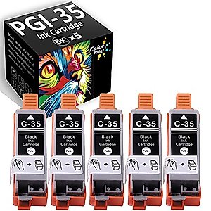 ColorPrint Compatible PGI35 Ink Cartridge Replacement for Canon 35 PGI-35 CLI36 CLI-36 Work with PIXMA IP110 TR150 IP100 MINI260 MINI320 Laser Printer (5-Pack, Black)