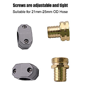 BENLIUDH Garden Hose end Replacement Connectors, Hose Repair Connector Fitting Aluminum Male and Female Repair kit Fit 5/8-inch and 3/4-Inch Garden Hose - 2 Sets