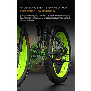 Fat Tire E Bike for Adults Big People 26" 48V 1500W 5 Speed Electric Motor 7 Speed Manual Gears LED Smart Meter Cruising Range 40-100Km Max Load 260KG Lithium Battery Electric Bicycles