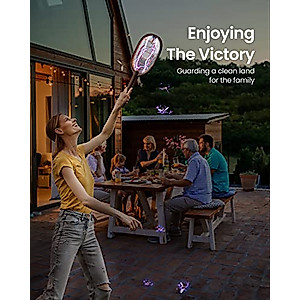 GAIATOP Electric Fly Swatter, 3000V Battery Powered Handheld Fly Zapper, 3-Layer Protection Grid Bug Zapper Racket for Home Bedroom Kitchen Office Backyard Patio Indoor Outdoor