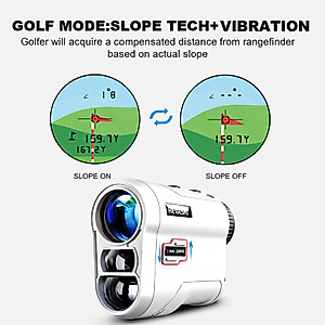 REVASRI Golf Rangefinder with Slope and Pin Lock Vibration, External Slope Switch for Golf Tournament Legal, Rangefinders with Rechargeable Battery 1000YDS Laser Range Finder