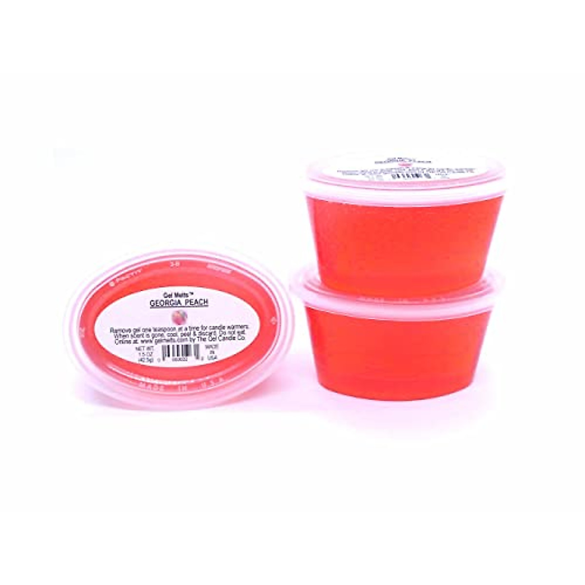 3 Pack Georgia Peach Aroma Gel Melts for Warmers and Burners by The Gel Candle Company Peel, MELT and Enjoy