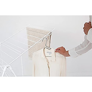 Brabantia HangOn Laundry Drying Rack (20m / Fresh White) Compact, Foldaway, Adjustable Indoor Stainless Steel Clothes Horse