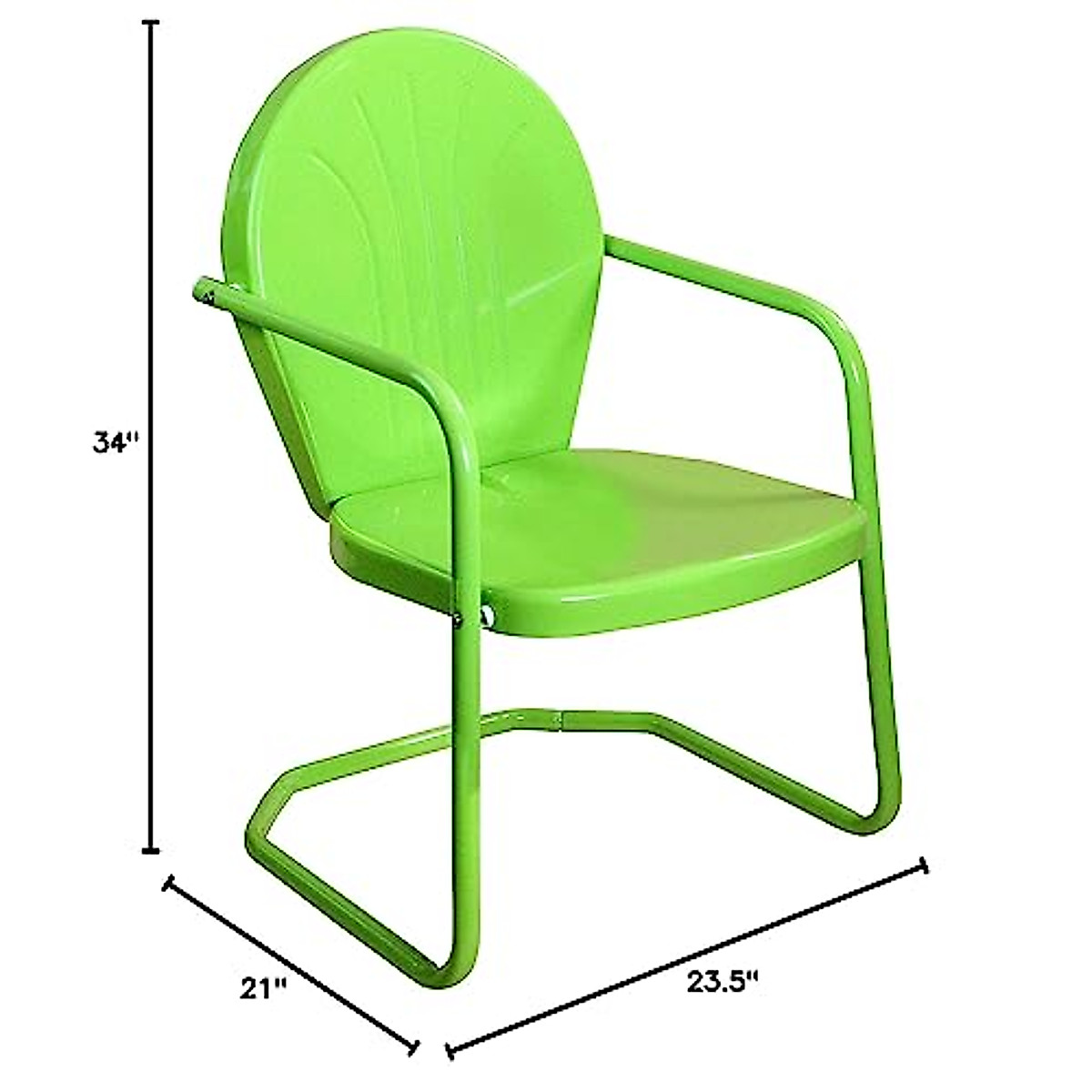 Northlight 34-Inch Outdoor Retro Tulip Steel Armchair, Lime Green