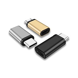 ACMEMATION for Lightning Female to USB C Male Adapter - 3 Pack 3.0 USB Type C Charger Connector Compatible with iPhone 15/15 Pro/15 Pro Max/15 Plus iPad Air Google Pixel Charging Data Transmission