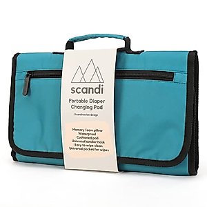 Changing Pad in Petrol Blue. Portable, One-Hand Use for Travel, Diaper Bag or Stroller.