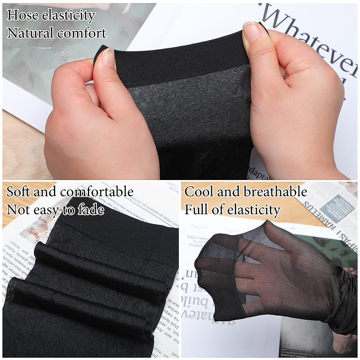 JenPen Men's 12 Pairs Extra Thin Soft Sheer Business Summer Man Breathable Dry Fit Crew Calf Socks Dress, Black, One Size