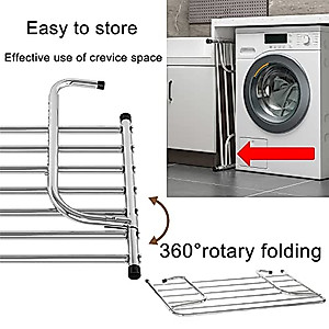 whalebee Laundry Drying Rack Multifunctional Adjustable Clothes Drying Racks Stainless Steel Laundry Rack Space Saving for Indoor and Outdoor - Balcony Windowsill Railings ( Size : 40cm )
